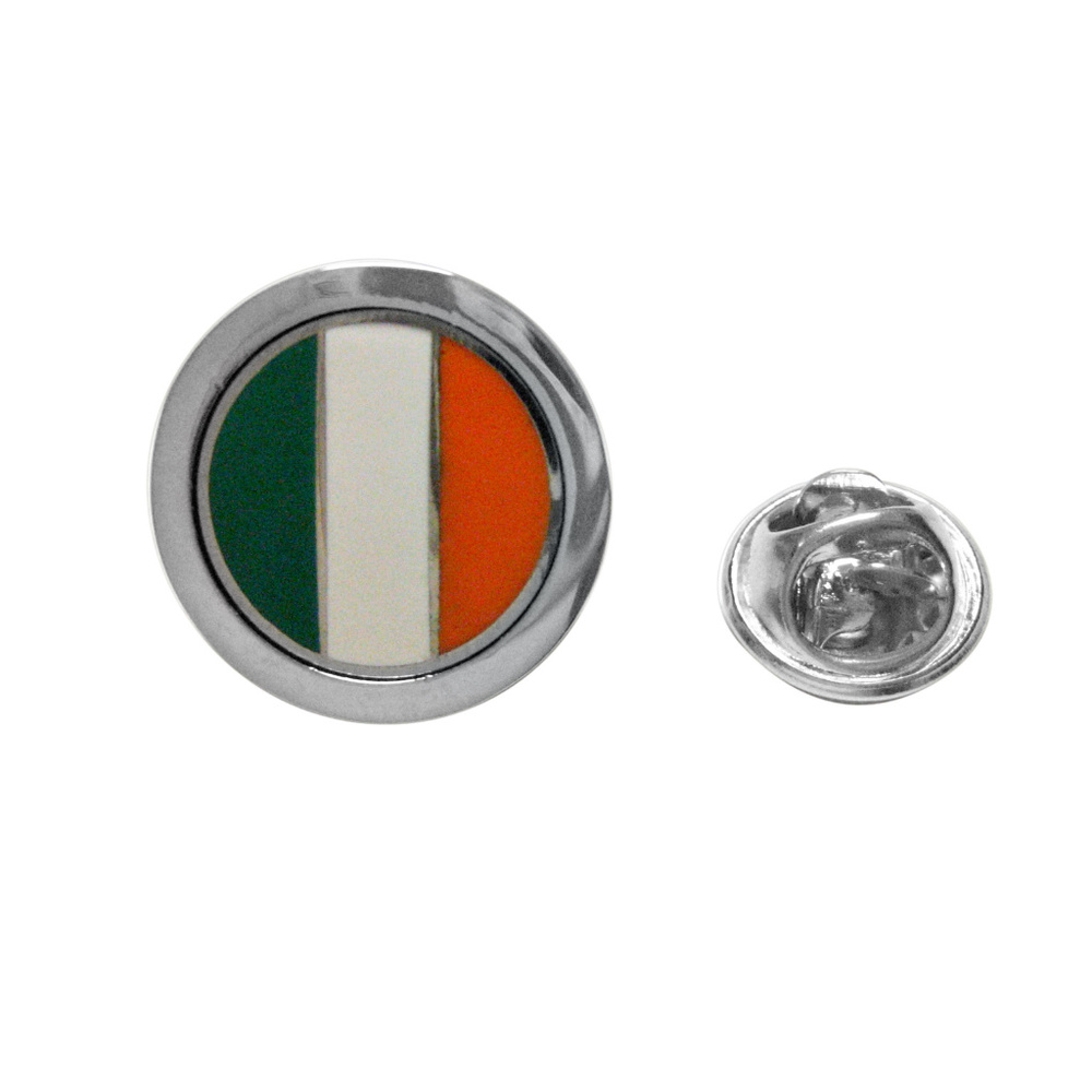 Circle Irish Flag Design Lapel Pin - Gem